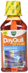 vicks dayquil severe cold & flu relief liquid, 12 oz (pack of 2)