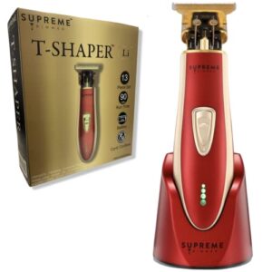 Supreme Trimmer Hair Trimmer ST5220 Beard Trimmer for Men, Professional Barber Liner Cordless Hair Clipper – Red T-Shaper Li