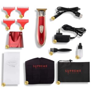 Supreme Trimmer Hair Trimmer ST5220 Beard Trimmer for Men, Professional Barber Liner Cordless Hair Clipper – Red T-Shaper Li