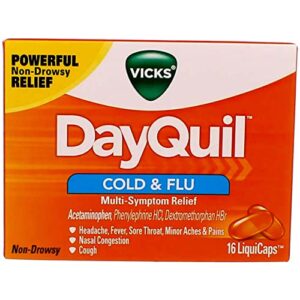 Vicks DayQuil LiquiCaps 16 Count, (Pack of 4)