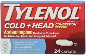 tylenol cold + head congestion severe, 24 caplets (pack of 2)