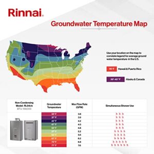 Rinnai RL94eP Non-Condensing Propane Tankless Water Heater, Outdoor Installation, Up to 9.8 GPM