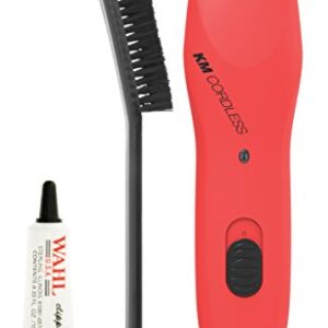 WAHL Professional Animal KM Cordless 2-Speed Detachable Blade Pet and Dog Clipper Kit, Poppy (#9596-200)