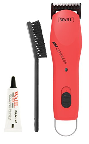 WAHL Professional Animal KM Cordless 2-Speed Detachable Blade Pet and Dog Clipper Kit, Poppy (#9596-200)