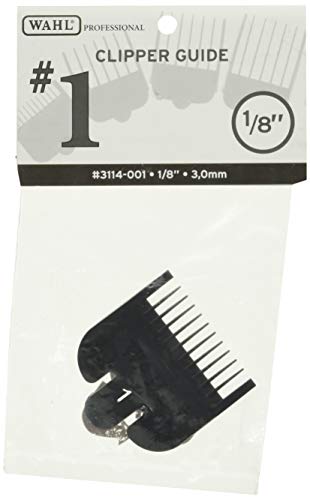 Wahl Professional #1 Guide Comb Attachment 1/8" (3.0mm) - 3114-001 – Great for Professional Stylists and Barbers – Black