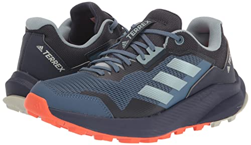 adidas Men's Terrex Trailrider Trail Running Shoe, Wonder Steel/Magic Grey Met/Impact Orange, 10