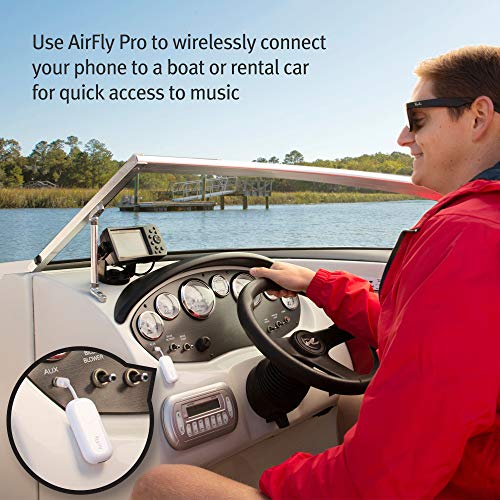 Twelve South AirFly Pro Bluetooth Wireless Audio Transmitter/ Receiver for up to 2 AirPods /Wireless Headphones; Use with any 3.5 mm Audio Jack on Airplanes, Gym Equipment, TVs, iPad/Tablets and Auto