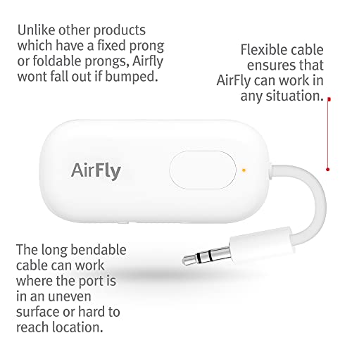 Twelve South AirFly Pro Bluetooth Wireless Audio Transmitter/ Receiver for up to 2 AirPods /Wireless Headphones; Use with any 3.5 mm Audio Jack on Airplanes, Gym Equipment, TVs, iPad/Tablets and Auto