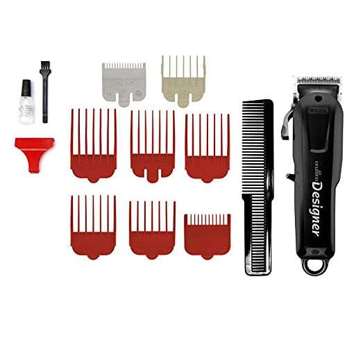 Wahl Professional - Cordless Designer Clipper #8591-90 Minute Run Time - Includes Weighted Cordless Clipper Charging Stand #3801 - for Professional Barbers and Stylists