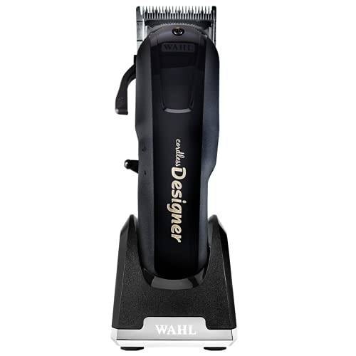 Wahl Professional - Cordless Designer Clipper #8591-90 Minute Run Time - Includes Weighted Cordless Clipper Charging Stand #3801 - for Professional Barbers and Stylists