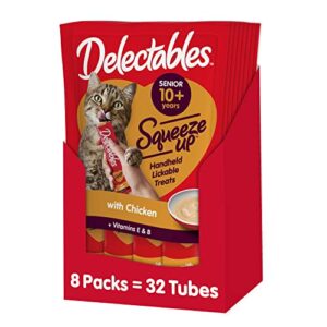 hartz delectables squeeze up senior 10+ interactive lickable wet cat treats