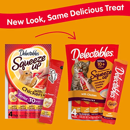 Hartz Delectables Squeeze Up Senior 10+ Interactive Lickable Wet Cat Treats