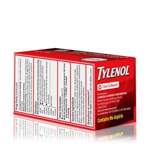 Tylenol Extra Strength Caplets with 500 mg Acetaminophen, Pain Reliever & Fever Reducer, Acetaminophen for Headache, Backache & Menstrual Pain Relief, 100 ct