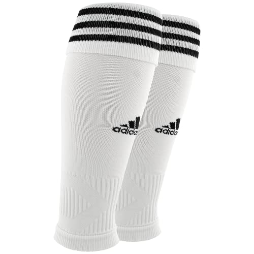 adidas Unisex Alphaskin Soccer (2-pack) Calf Sleeve Sock Team, White/Black, One Size US