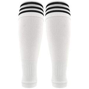 adidas Unisex Alphaskin Soccer (2-pack) Calf Sleeve Sock Team, White/Black, One Size US