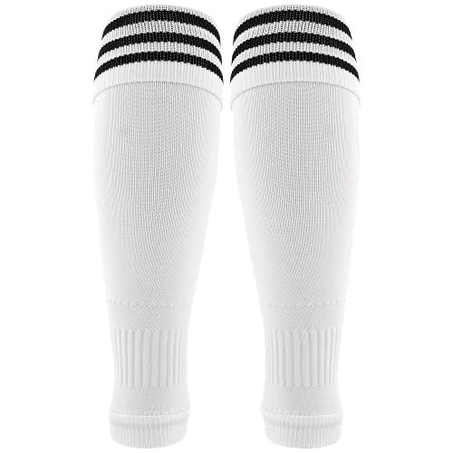 adidas Unisex Alphaskin Soccer (2-pack) Calf Sleeve Sock Team, White/Black, One Size US