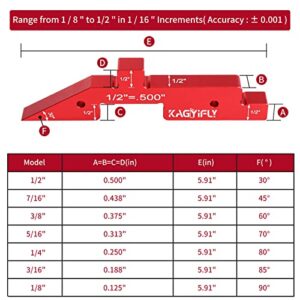 KAGYIFLY Router Table Setup Bars, 7pcs Aluminum Precision Setup Blocks Height Gauge Set for Router Table Saw Accessories and Angle Woodworking Set Up(Each Block has Different Thickness)