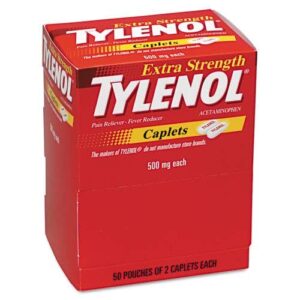 tylenol extra strength caplets – 100 ct, pack of 5