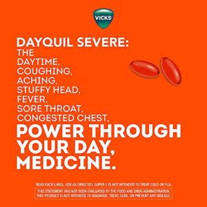 Vicks DayQuil & Super C Convenience Pack: DayQuil Severe Medicine for Cold & Flu Relief, Conveniently Packaged with Super C Energize and Replenish* Daily Supplement with Vitamin C, B Vitamins, 52ct