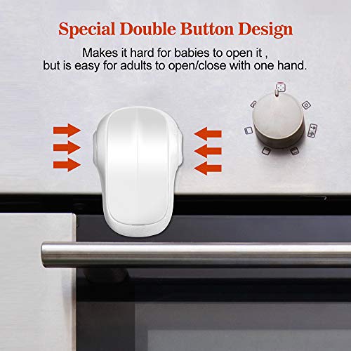 EUDEMON Child Safety Heat-Resistant Oven Door Lock, Oven Front Lock for Kids Easy to Install, Use 3M Adhesive,No Screws or Drill (White)