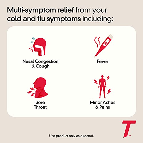 Tylenol Cold + Flu Severe Medicine Caplets for Cold & Flu Symptom Relief, Fever Reducer, Pain Reliever, Cough Suppressant, Nasal Decongestant & Expectorant, 24 ct. ( Pack of 6)