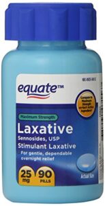 equate maximum strength laxative, sennosides stimulant laxative, 25mg, 90ct, by equate, compare to maximum strength ex-lax