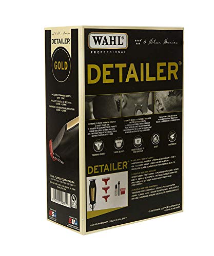 Wahl Professional 5-Star Series Limited Edition Black & Gold Corded Detailer #8081-1100 - Great for Professional Stylists and Barbers