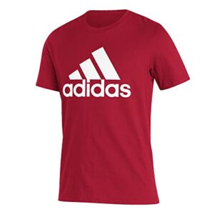 adidas amplifier short sleeve badge of sport tee men’s, red, size xs