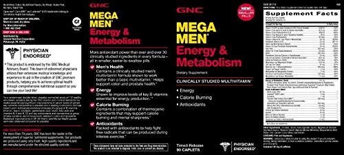 GNC Mega Men Energy Metabolism 90 Caplets