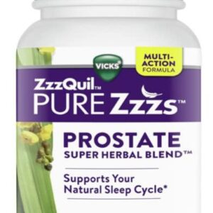 Vicks Zzzquil Pure Zzzs Prostate Super Herbal Blend Nighttime Melatonin Sleep Aid, 30 Softgels