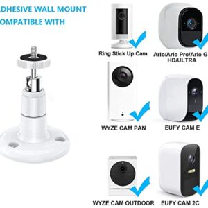 2 Pack Adjustable Security Wall Mount for Ring Camera&Stick Up Cam Battery,Indoor Outdoor Mount Bracket for Arlo HD/2/3/4,Ceiling Mount Kit for Plug-in HD Security Cam,VHB Adhesive or Screw,No Drill