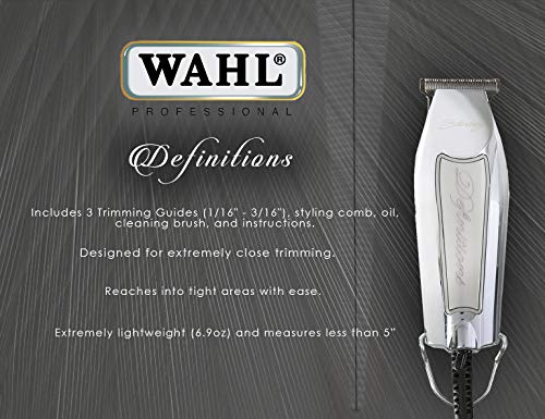 Wahl Professional - Sterling Definitions Trimmer #8085 - Great for Professional Stylists and Barbers - Rotary Motor and close cutting adjustable T-blade