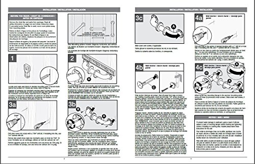 Safety First 5918SN Beveled Edge Concealed Mount Safety Bath and Shower Grab Bar, 1-1/4-Inch x 18-Inch, Satin Nickel