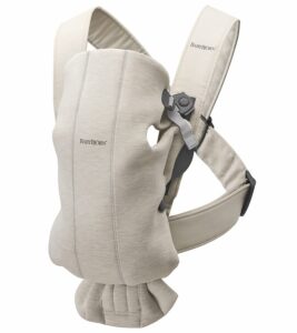 babybjörn baby carrier mini, 3d jersey, light beige