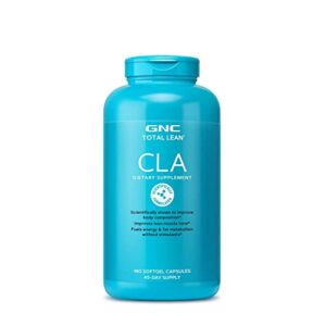 gnc total lean cla | improve body composition & lean muscle tone, fuels fat metabolism & energy without stimulants | gluten free | 180 softgels