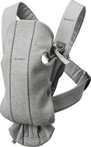 babybjörn baby carrier mini, 3d jersey, light gray