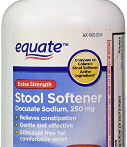 Equate Extra Strength Stool Softener, 250mg, 140ct, Compare to Colace Stool Softener