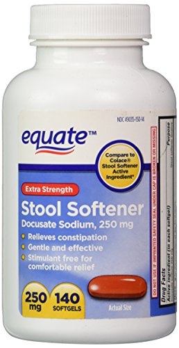 Equate Extra Strength Stool Softener, 250mg, 140ct, Compare to Colace Stool Softener