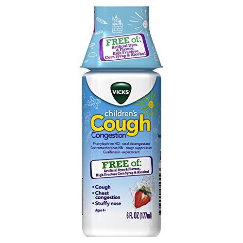 Vicks Children's Daytime/Nighttime Cough & Congestion Relief Combo Pack, Free of: Artificial Flavors, High Fructose Corn Syrup, Daytime Berry Flavor, Nighttime Grape Flavor, 6 FL OZ Day/6 FL OZ Night