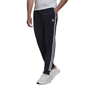 adidas men’s essentials warm-up slim tapered 3-stripes tracksuit bottoms, legend ink/white, large