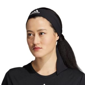 adidas Alphaskin Tie Headband, Black/White, One Size