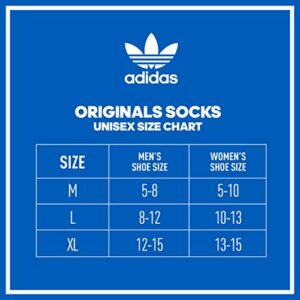 adidas Originals Trefoil Crew Socks (6-Pair), White/Black, Large