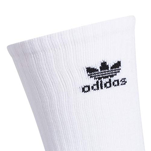 adidas Originals Trefoil Crew Socks (6-Pair), White/Black, Large