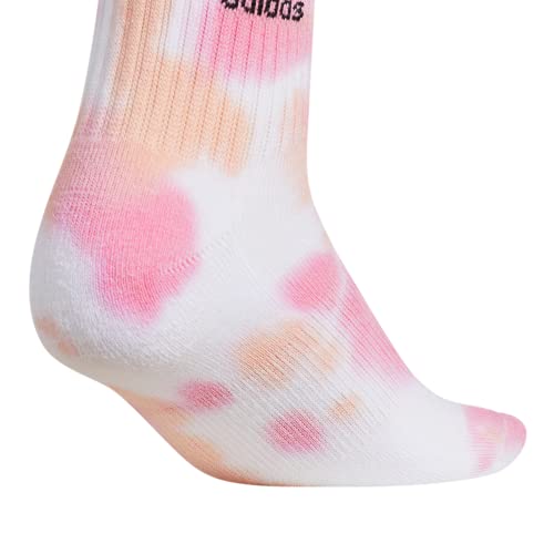 adidas Originals Women's Color Wash Quarter Socks (3-Pair), White/Rose Tone Pink/Ambient Blush Pink, Medium