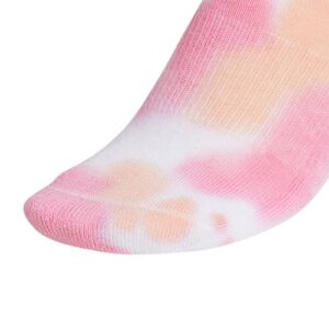 adidas Originals Women's Color Wash Quarter Socks (3-Pair), White/Rose Tone Pink/Ambient Blush Pink, Medium