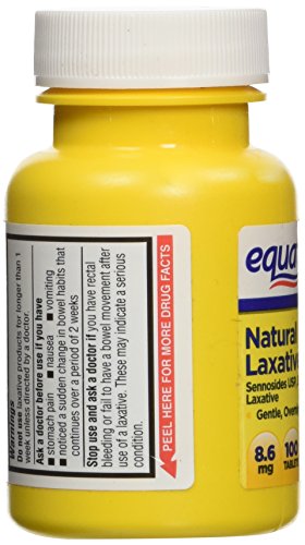 Equate Natural Vegetable Laxative, Sennosides 8.6 mg Tablets, 100-Count Bottle