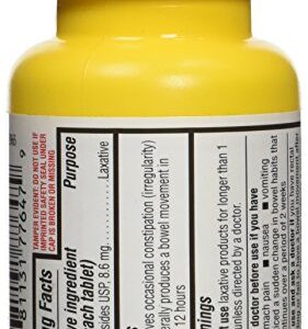 Equate Natural Vegetable Laxative, Sennosides 8.6 mg Tablets, 100-Count Bottle