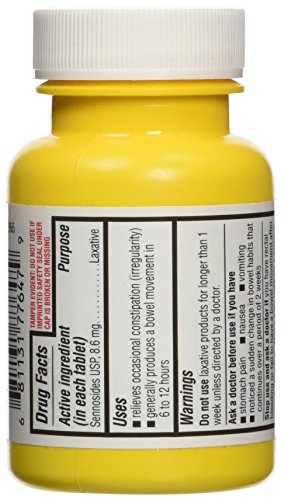 Equate Natural Vegetable Laxative, Sennosides 8.6 mg Tablets, 100-Count Bottle