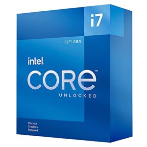 intel core i7-12700kf desktop processor 12 (8p+4e) cores up to 5.0 ghz unlocked  lga1700 600 series chipset 125w