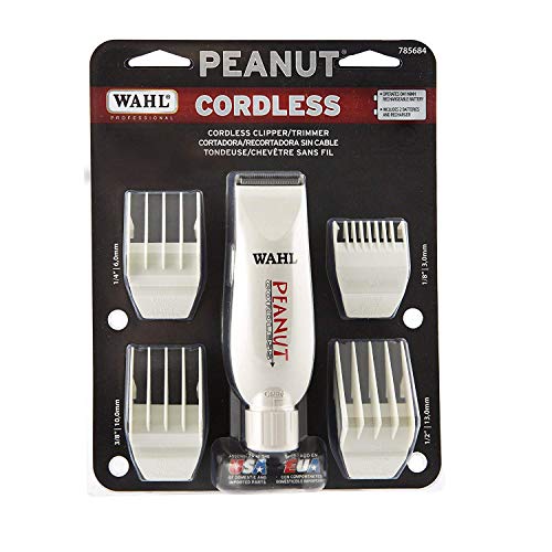 Wahl Professional Cordless White Peanut Hair and Beard Clipper Trimmer with a Powerful Rotary Motor for Professional Barbers and Stylists - Model 8663